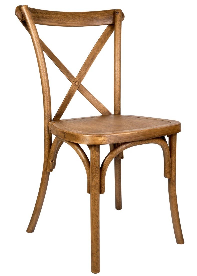 Chestnut Resin Cross Back Chair | Upstate Tents & Events | Troy, NY ...